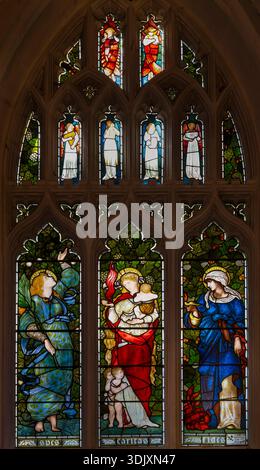 Fides, Faith, stained glass window, by Burne-Jones, 1865, detail from ...
