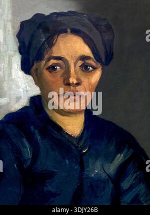 Vincent van Gogh "Peasant Woman, Head" 1884 French oil Nuenen coarse ...