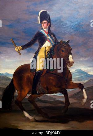 Equestrian Portrait of Ferdinand VII, King of Spain - engraving. Author ...