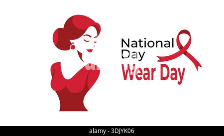 National wear red day illustration with female silhouette inside heart ...