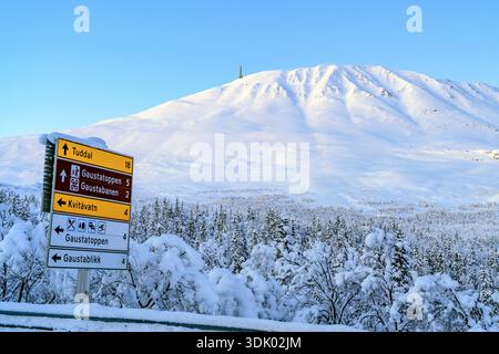 The mountain Gaustatoppen (1883 m elevation) at Gausta (Telemark and ...
