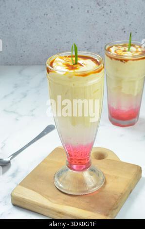 A traditional Indonesian dessert made of fermented cassava, condensed ...