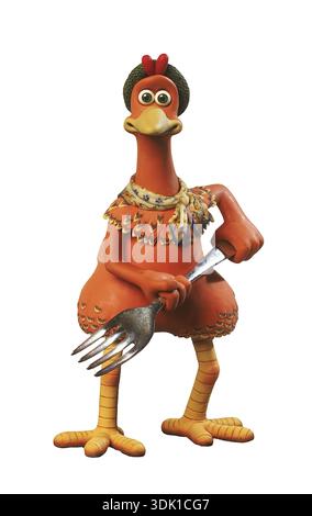 Nick Park with Chicken character Ginger and Peter Lord with Chicken ...