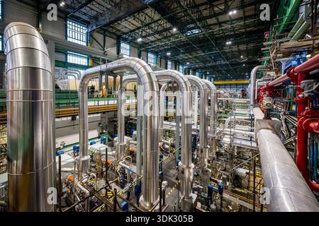 Dukovany Nuclear Power Plant engine room of the first and second ...