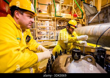 Dukovany Nuclear Power Plant workers during inspection and maintenance ...