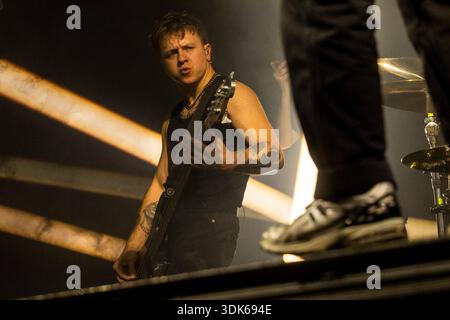 Rudy Purkart from French metalcore band Landmvrks performs live at ...