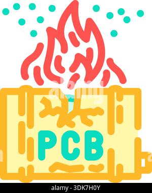 Pcb pollution environmental hazard industrial waste chemicals icons ...
