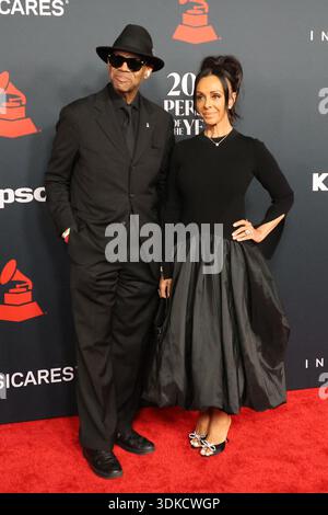 Lisa Harris, left, and Jimmy Jam arrive at the 68th annual Grammy ...