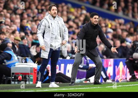 Arsenal manager Mikel Arteta (right) and technical coach Nicolas Jover ...