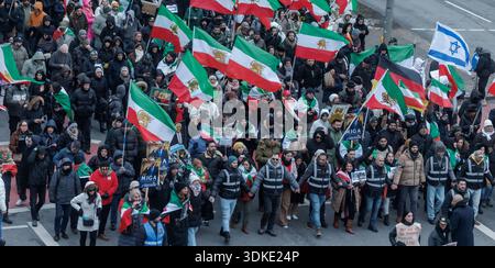31 January 2026, Hamburg: Participants in a demonstration "No to the ...