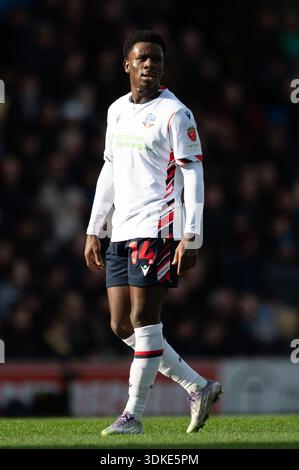 Jordi Osei-Tutu of Bolton Wanderers under pressure from Reyes Cleary of ...