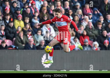 Callum Brittain of Middlesbrough controls the ball during the Sky Bet ...