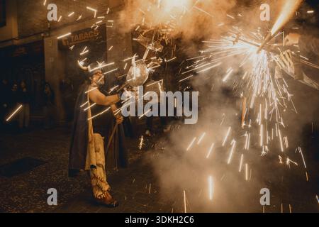 Barcelona, Spain. 31 January, 2026: 'Atzeries' the fire beast sets of ...