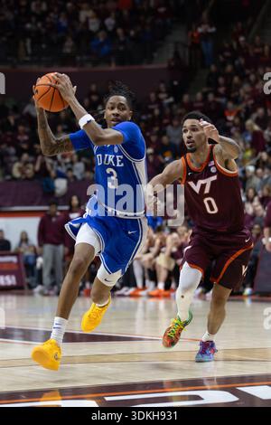 Duke guard Isaiah Evans drives against Virginia during the first half ...