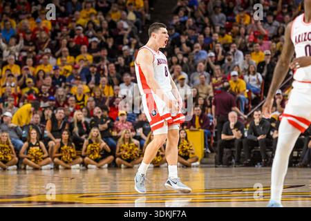 Arizona forward Ivan Kharchenkov celebrates after a win over Purdue in ...