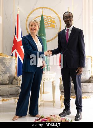 Foreign Secretary Yvette Cooper with Ethiopian Foreign Minister Gedion ...
