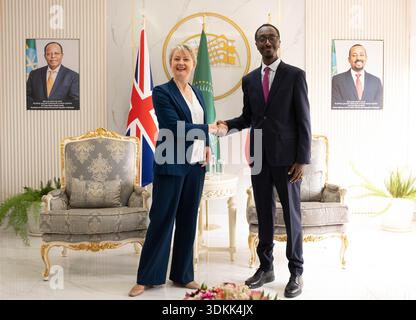 Foreign Secretary Yvette Cooper with Ethiopian Foreign Minister Gedion ...