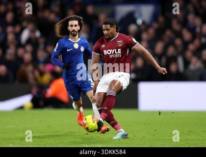 Adama Traoré of West Ham United under pressure from Marc Cucurella of ...