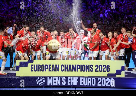 Gold medalist Team Denmark during the Men's EHF EURO 2026 medal ...