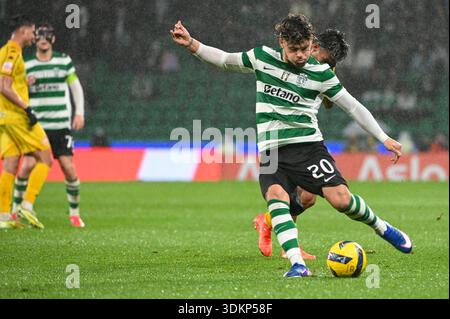 Lisbon, Portugal. 1 February 2026. Maxi Araujo defender of Sporting CP ...