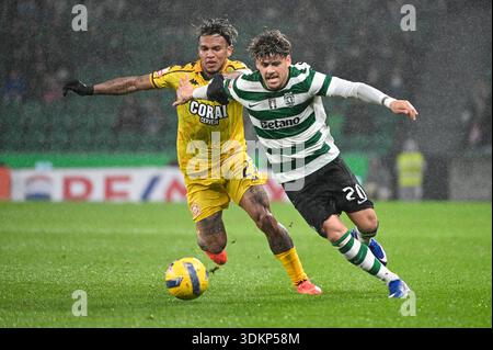 Lisbon, Portugal. 1 February 2026. Maxi Araujo defender of Sporting CP ...