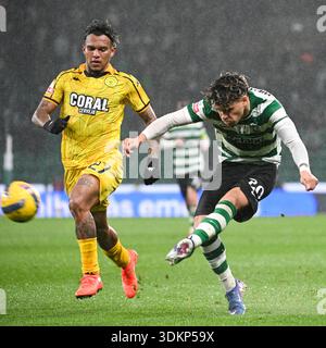 Lisbon, Portugal. 1 February 2026. Maxi Araujo defender of Sporting CP ...