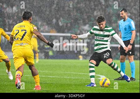 Lisbon, Portugal. 1 February 2026. Maxi Araujo defender of Sporting CP ...