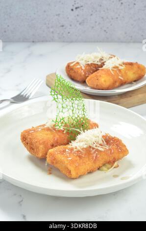 Fried durian is a unique Indonesian snack made from durian flesh ...