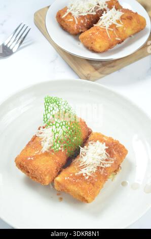 Fried durian is a unique Indonesian snack made from durian flesh ...