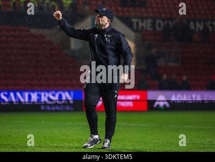 Derby County manager John Eustace during the Sky Bet Championship match ...
