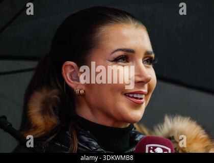 Aston Villa TV presenter Kate Tracey before the Premier League match at ...