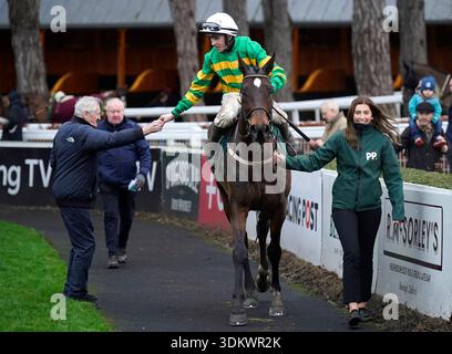 Mark Walsh after winning the Paddy Power Irish Gold Cup Chase with Fact ...