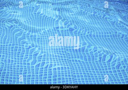 Abstract Blue Checked Bottom of a Wavy Pool 2 Stock Photo - Alamy