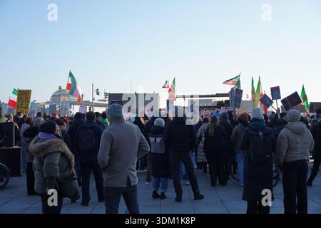 Anti-Iranian regime demonstrators protest outside of the World Cup ...