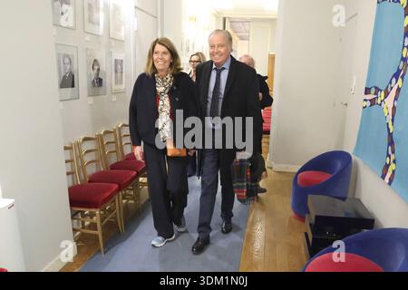 Karine Le Marchand and Jean-Luc Reichmann during the funeral of ...