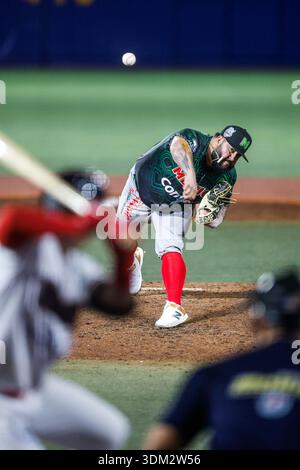 ZAPOPAN, MEXICO - FEBRUARY 2: Luis Ivan Rodriguez, starting pitcher for ...