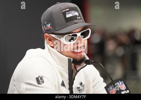 Seattle Hawks Wide Receiver Jaxon Smith-Njigba During the Super Bowl LX ...