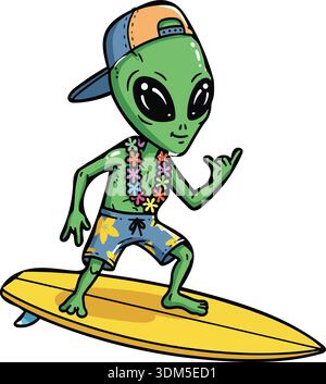 Funny cartoon alien. Vector illustration Stock Vector Image & Art - Alamy