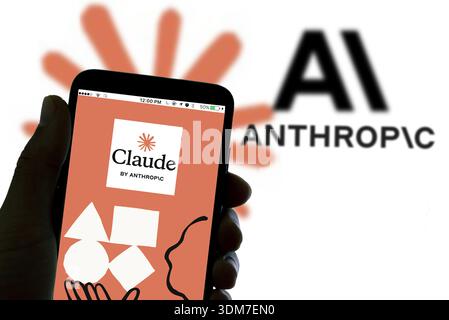 In this photo illustration, an Anthropic logo is seen displayed on a ...