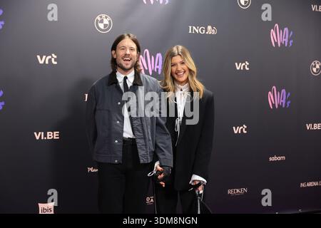 Singer Mathieu Terryn and with girlfriend pictured during the 18th ...