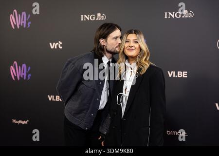 Singer Mathieu Terryn and with girlfriend pictured during the 18th ...