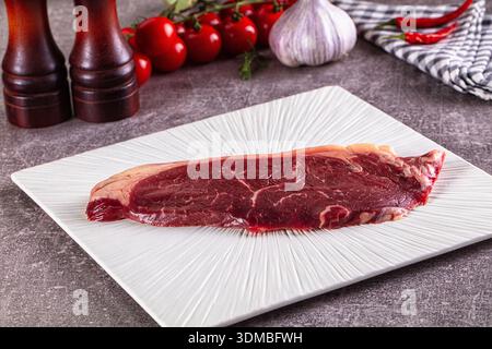 Raw beef sriploin marble beef steak Stock Photo - Alamy