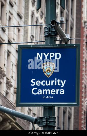 NYPD security cameras sign in New York City Stock Photo - Alamy