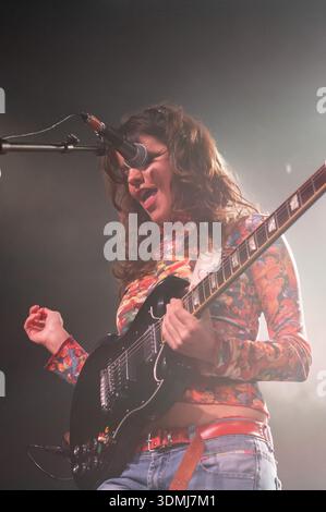 Singer Carlotta Cosials of the Hinds group performs during the festival ...