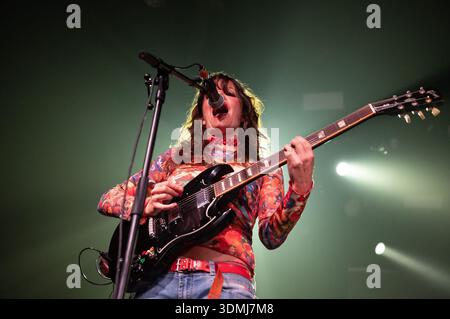 Singer Carlotta Cosials of the Hinds group performs during the festival ...
