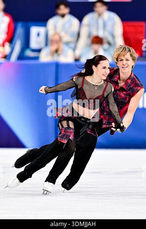 Diana DAVIS & Gleb SMOLIKN (GEO), during Team Event - Ice Dance Rhythm ...