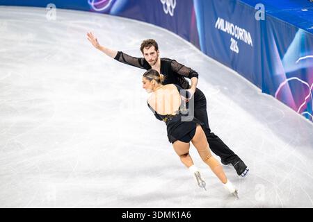 Sara Conti and Niccolo Macii from Italy during the Winter Olympic Games ...