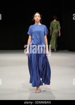 The model walks on the catwalk at the MOMAD 2026 International Fashion ...