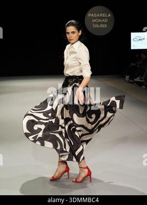 The model walks on the catwalk at the MOMAD 2026 International Fashion ...
