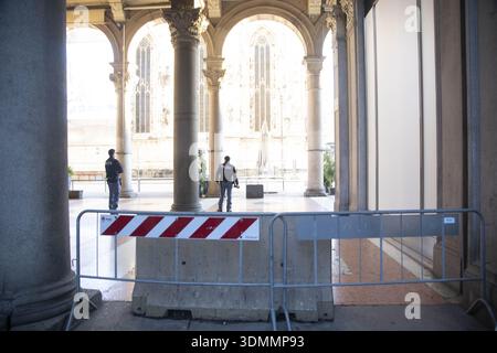 Milan, Red Zone around the Duomo and Royal Palace, barriers, checks and ...